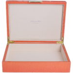 Addison Ross Orange Crocodile Storage Box with Gold Trim | Berings