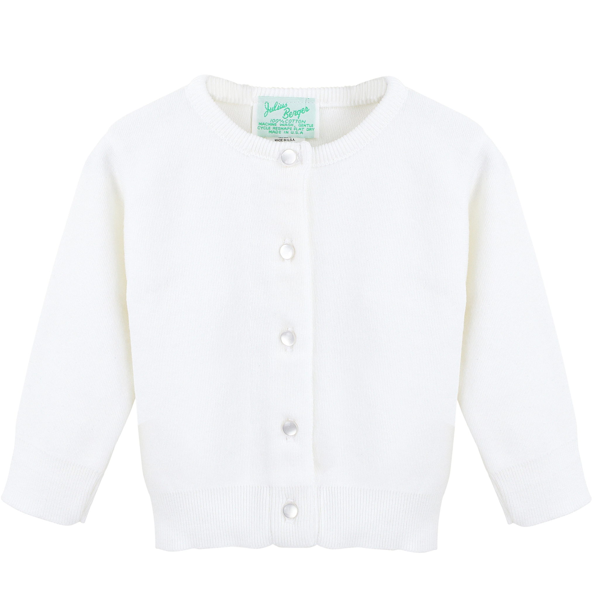 Cotton Cashmere Toddler Girl Cardigan - White | Berings