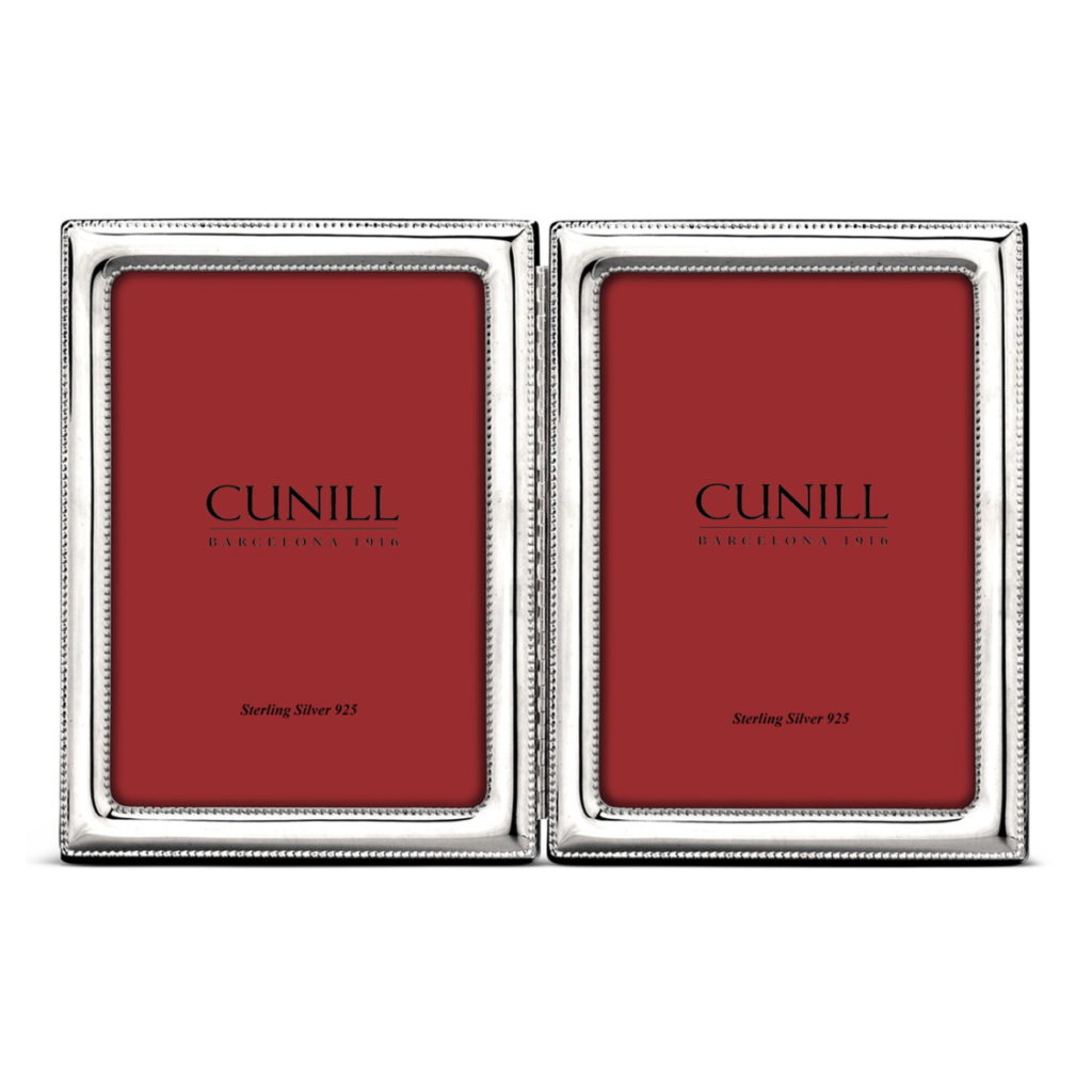 Cunill Beaded Hinged Double 4x6 Sterling Silver Frame | Berings