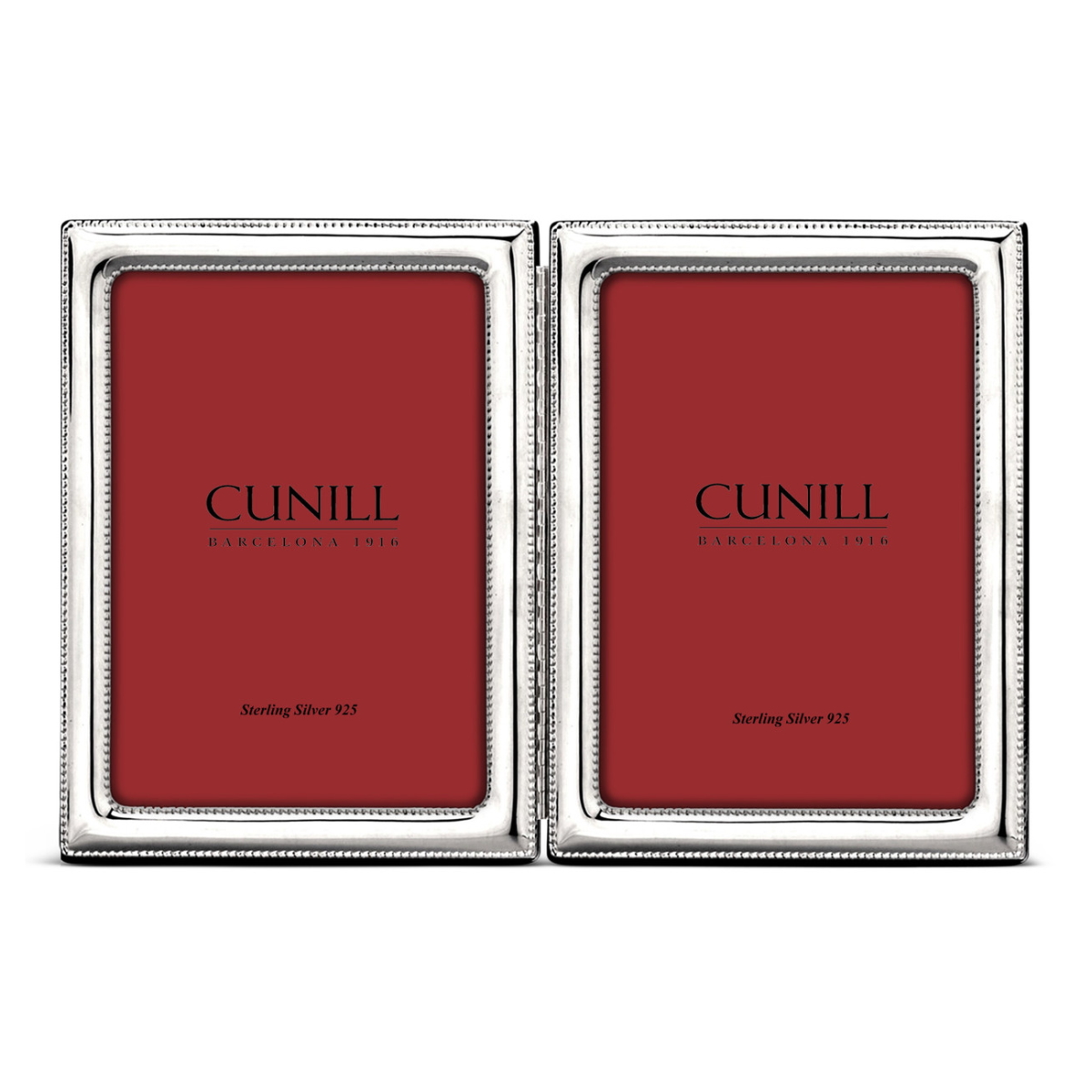 Cunill Beaded Hinged Double 4x6 Sterling Silver Frame | Berings