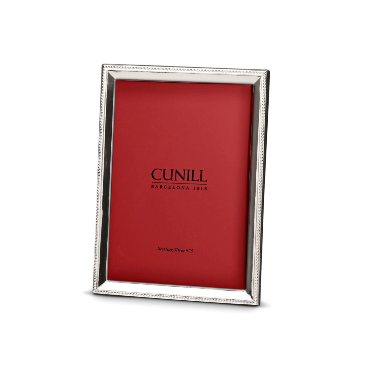 Cunill Beveled Bead 4x6 Non-Tarnish Sterling Silver Picture Frame | Berings