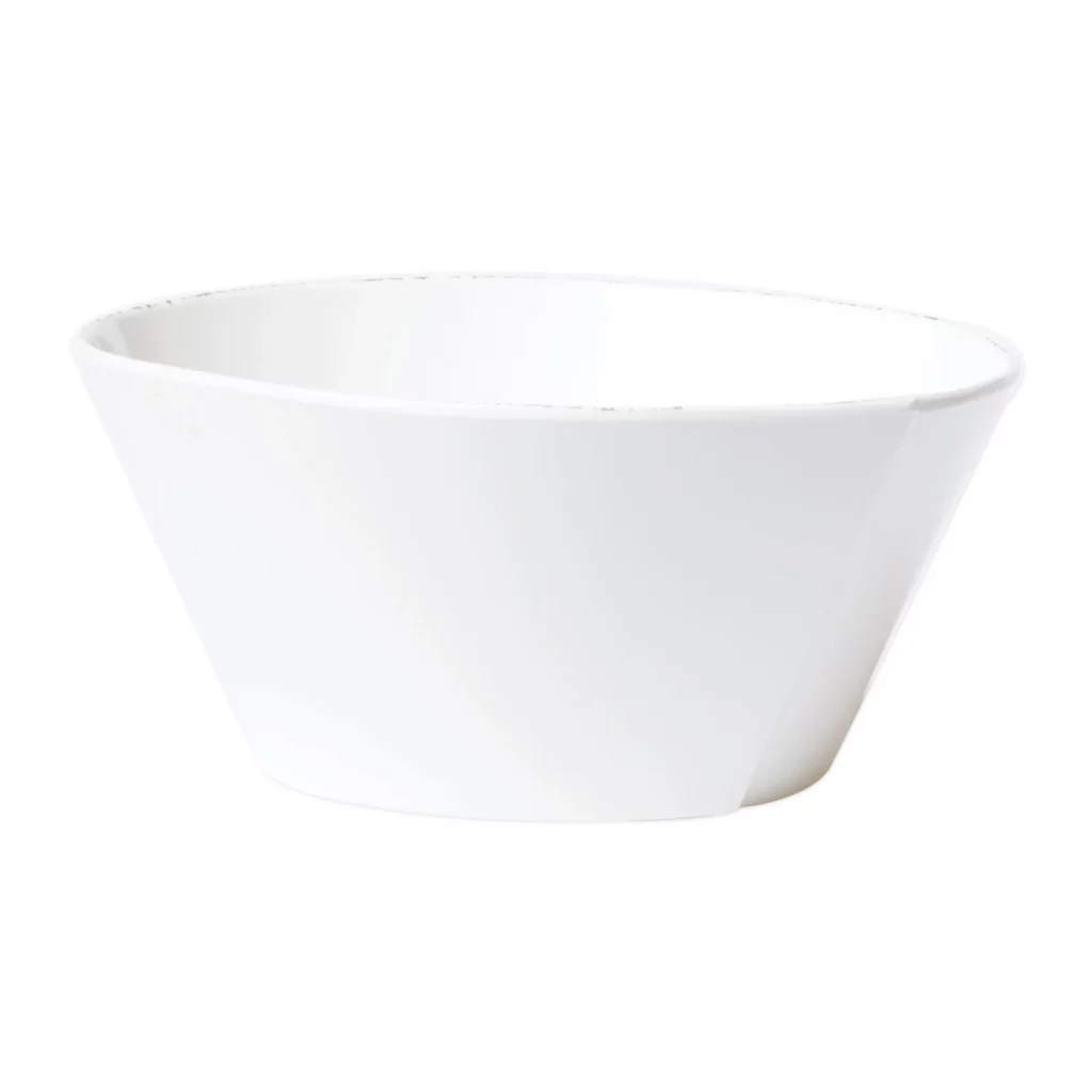 Vietri Melamine Lastra White Large Stacking Serving Bowl | Berings
