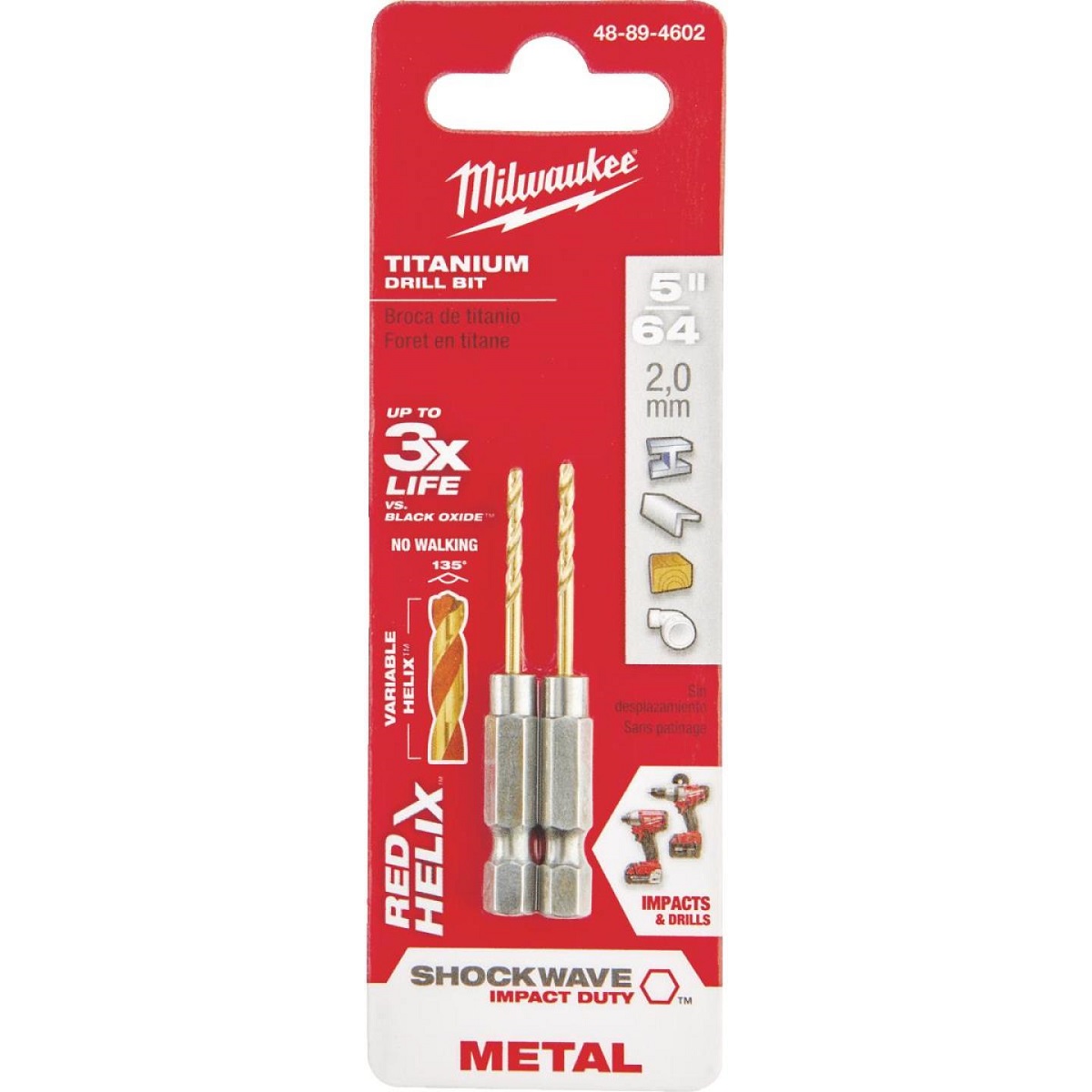Milwaukee Shockwave Impact Duty 5/64 In. Titanium Hex Shank Drill Bit ...