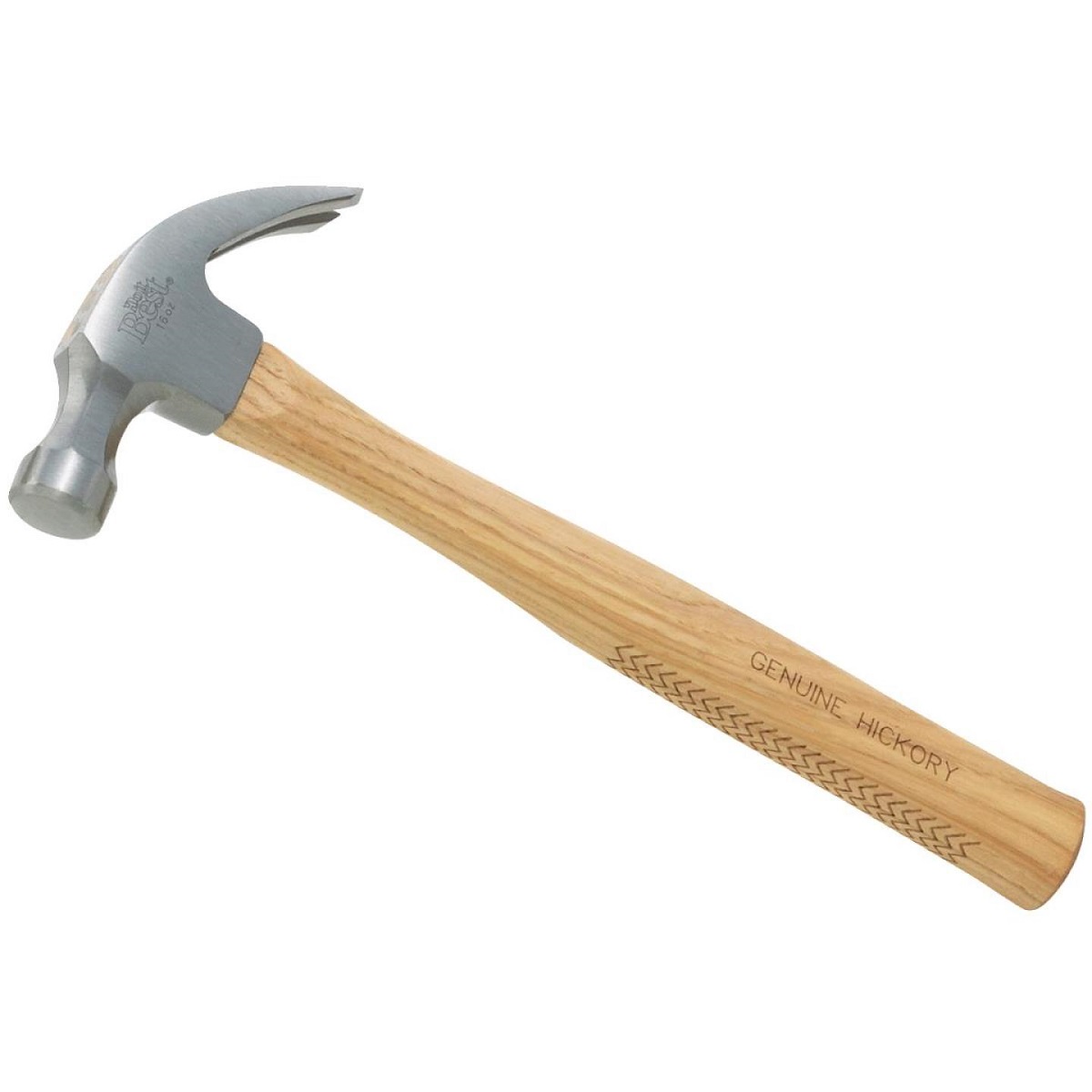 16 Oz. Smooth-Face Curved Claw Hammer with Hickory Handle | Berings
