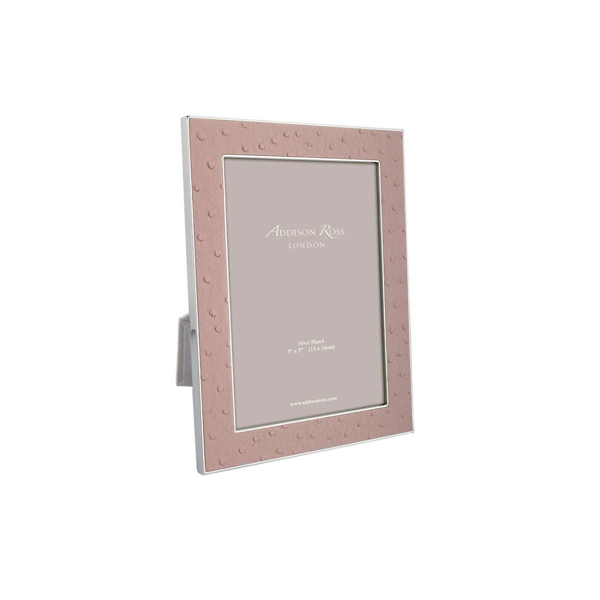 Addison Ross Blush Ostrich & Silver 5x7 Frame | Berings