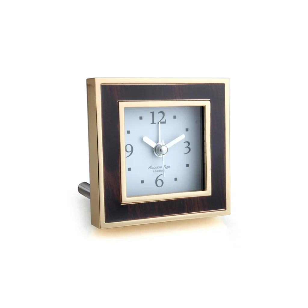 Addison Ross Toscana Midnight Square Silent Alarm Clock | Berings