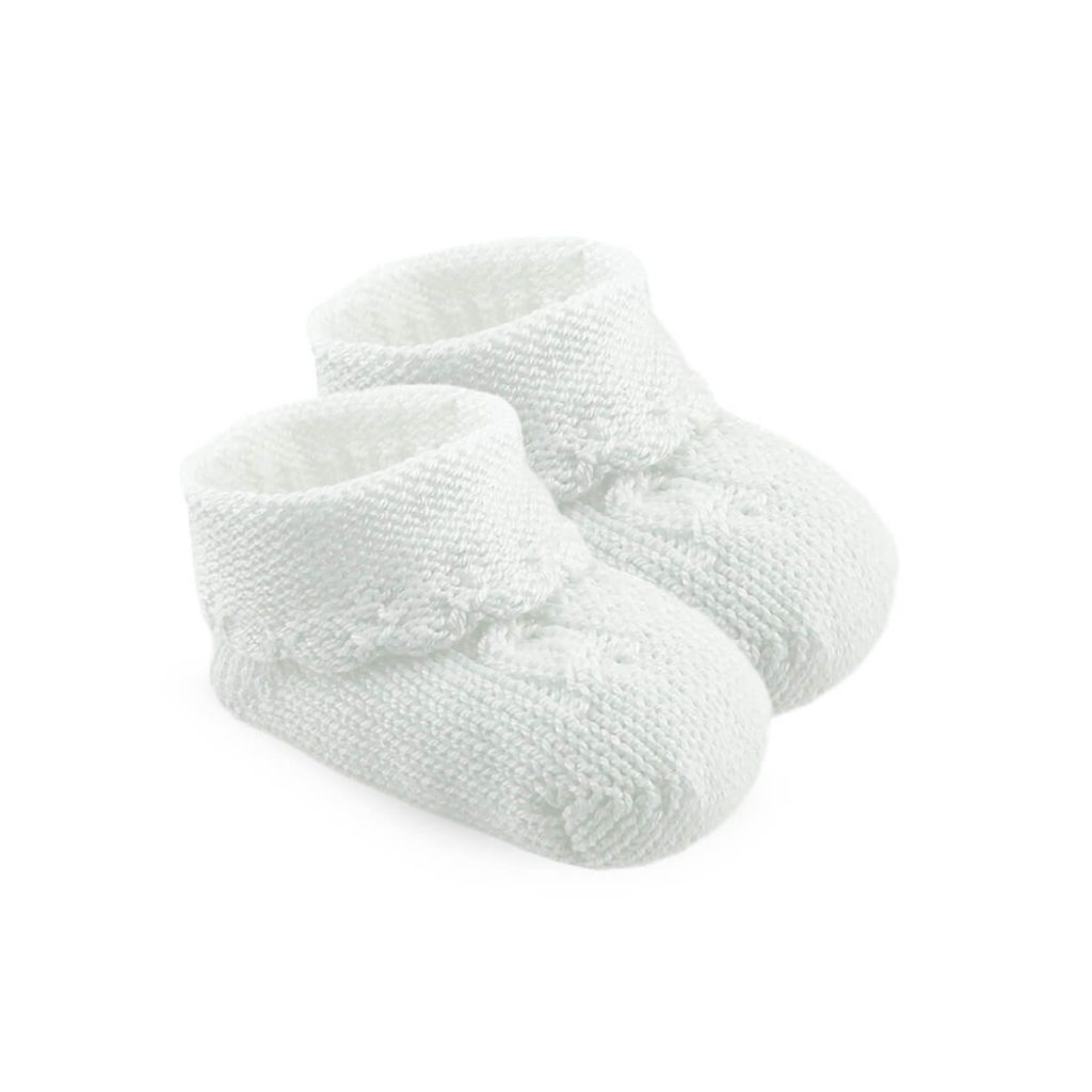 Jefferies Socks Cable Booties – White | Berings