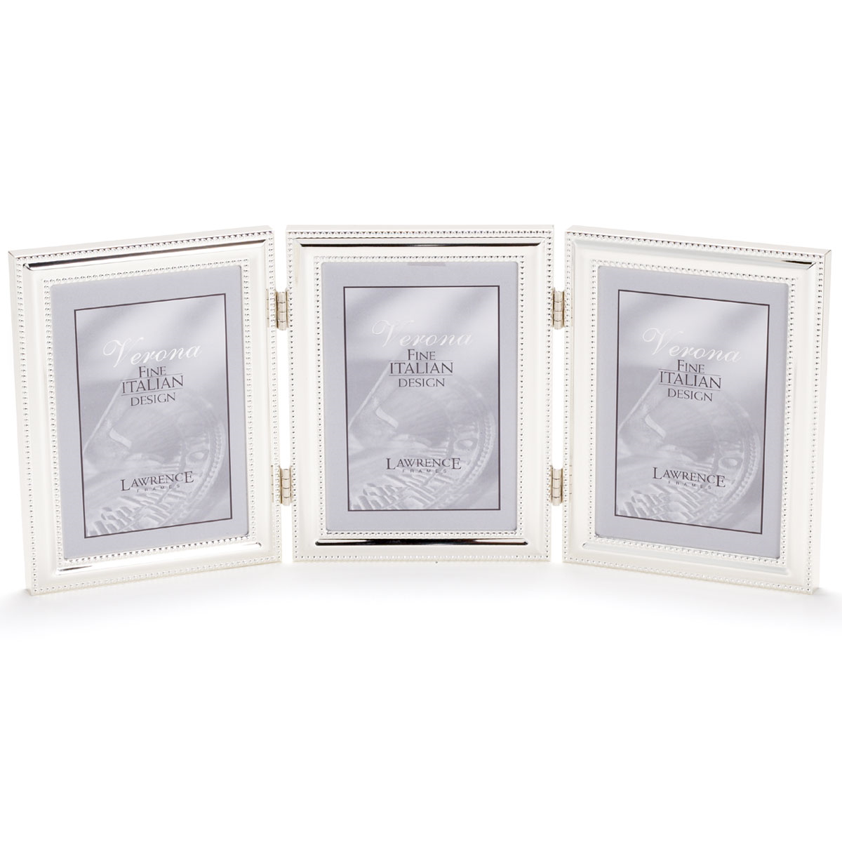 Lawrence Silver Double Bead Hinged Triple 4x5 Frame | Berings