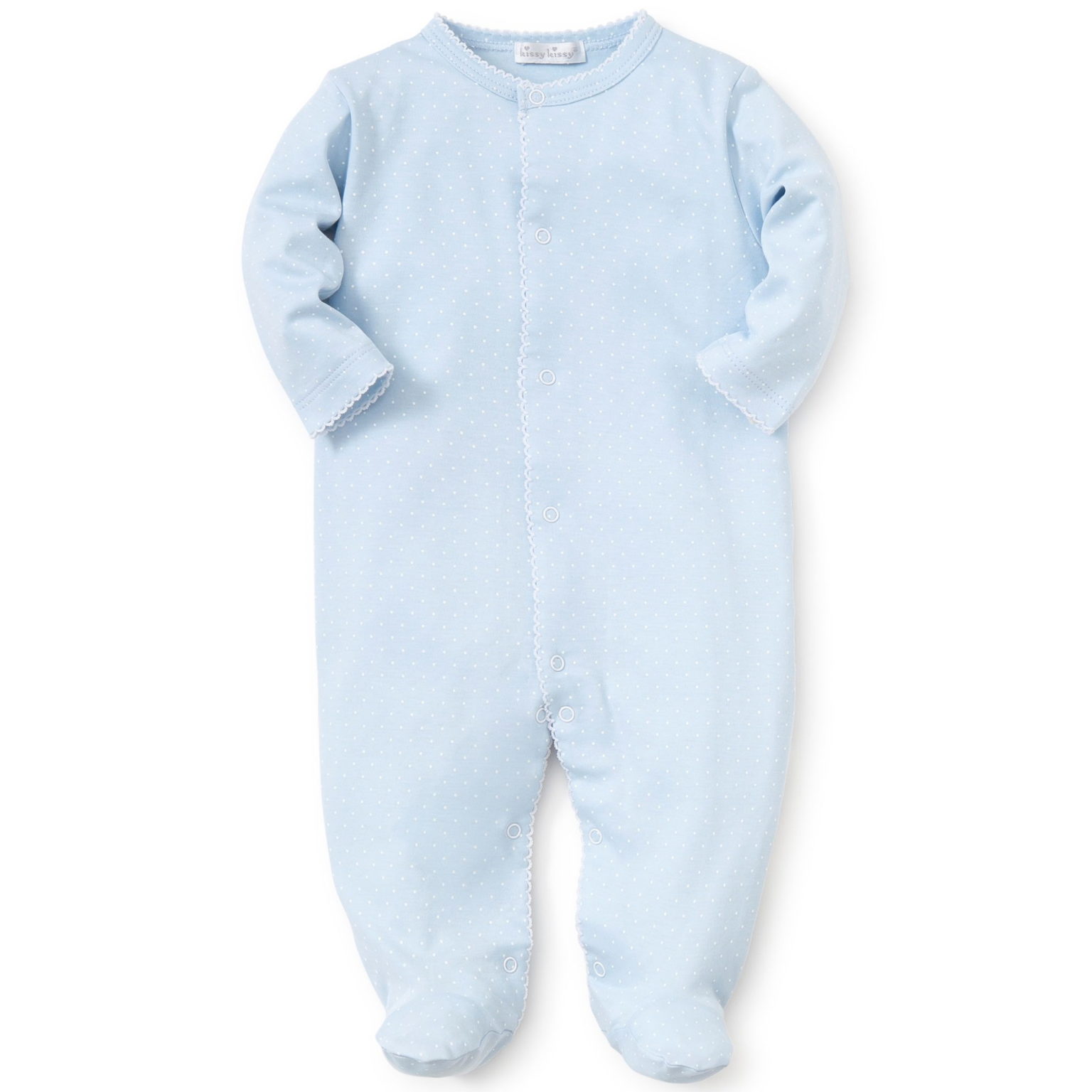 Kissy Kissy New Kissy Dots Print Footie - Blue/White | Berings