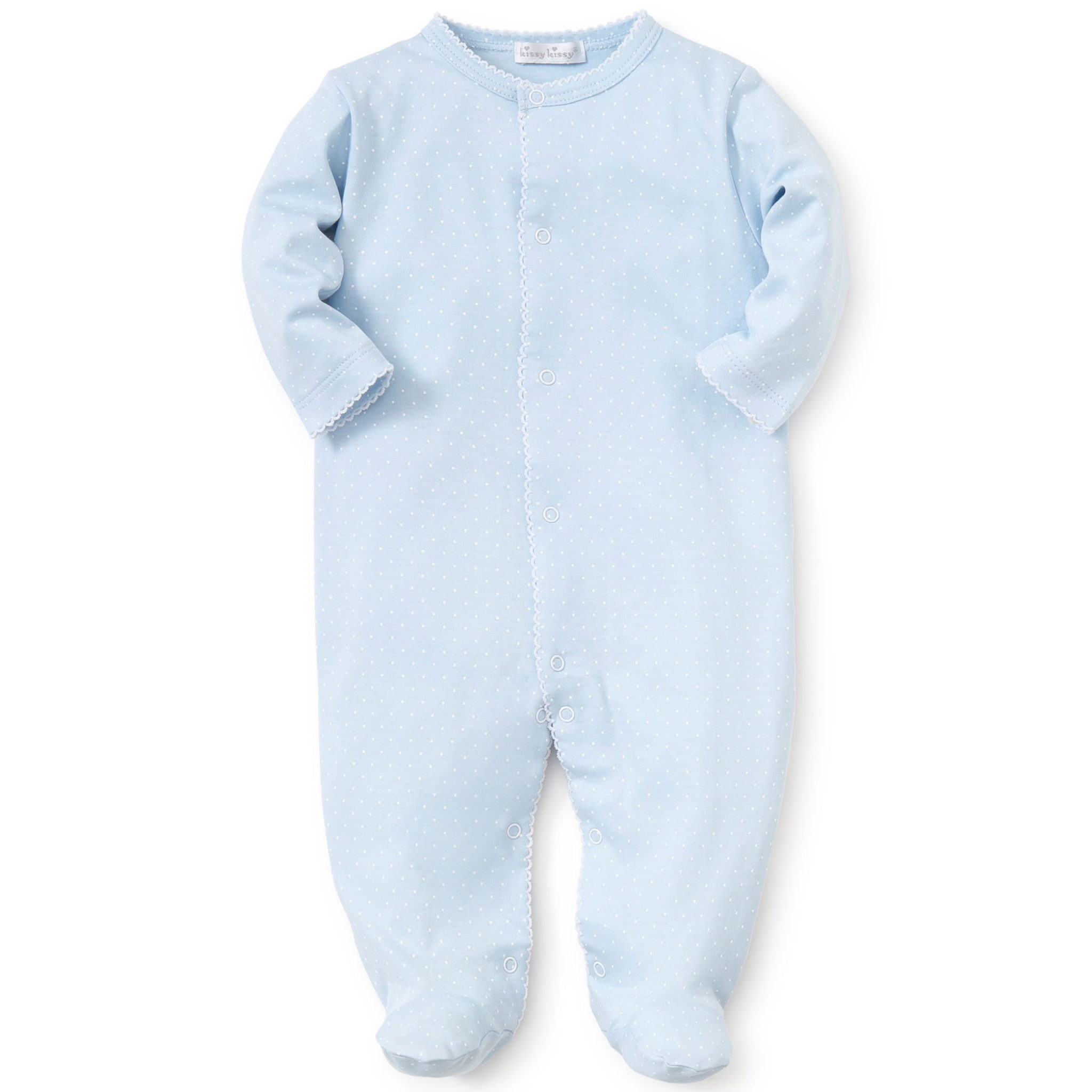 Kissy Kissy New Kissy Dots Print Footie - Blue/White | Berings
