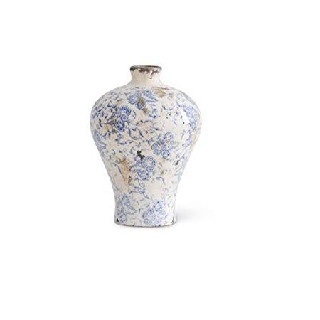 K&K Interiors Blue/White Ceramic Vase | Berings