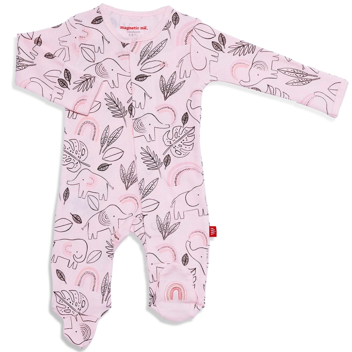 Magnetic Me Ellie Go Lucky Pink Organic Cotton Footie | Berings