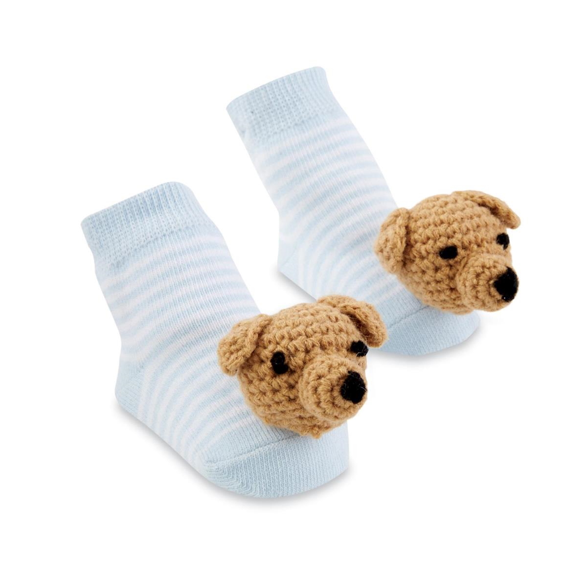 Mud Pie Blue Dog Rattle Toe Socks | Berings