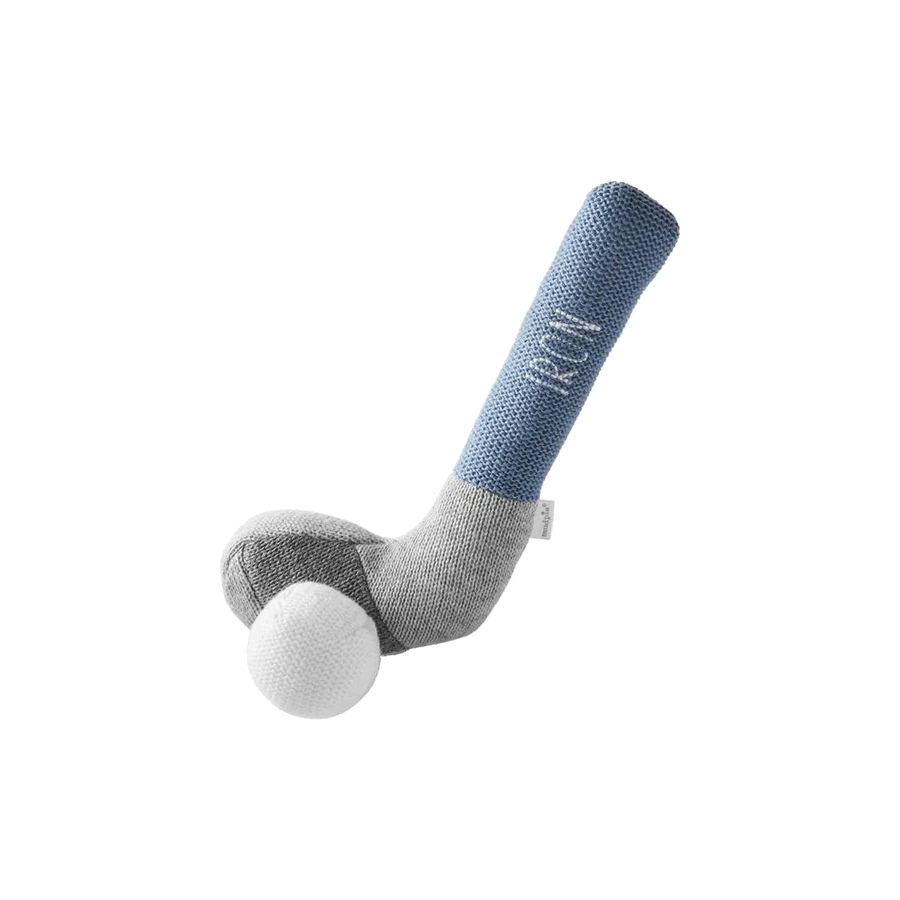 Mud Pie Knit Blue Golf Club Rattle | Berings