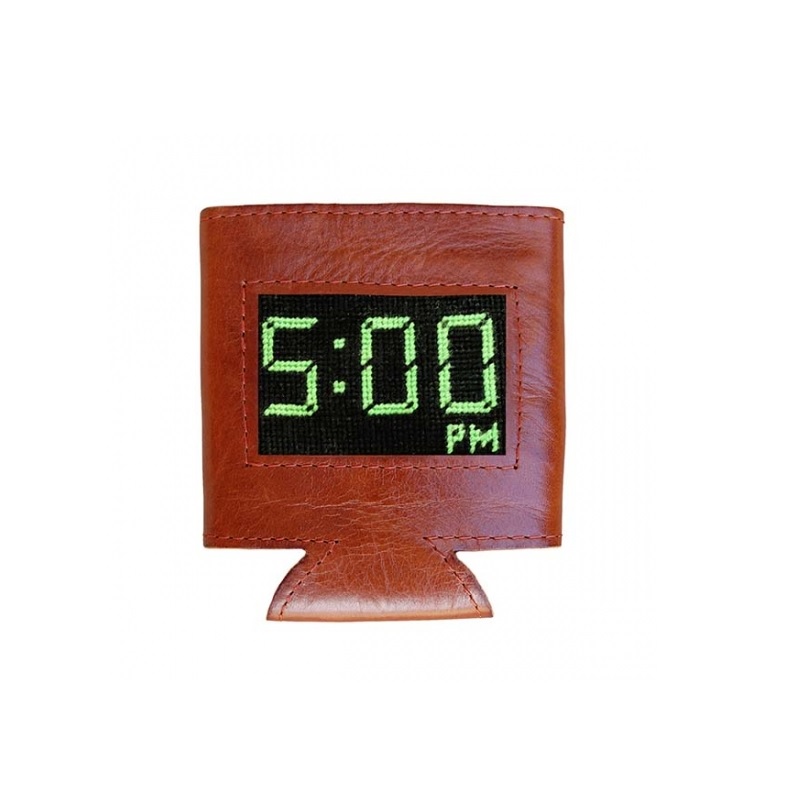 Five O'clock Needlepoint Can Cooler | Berings