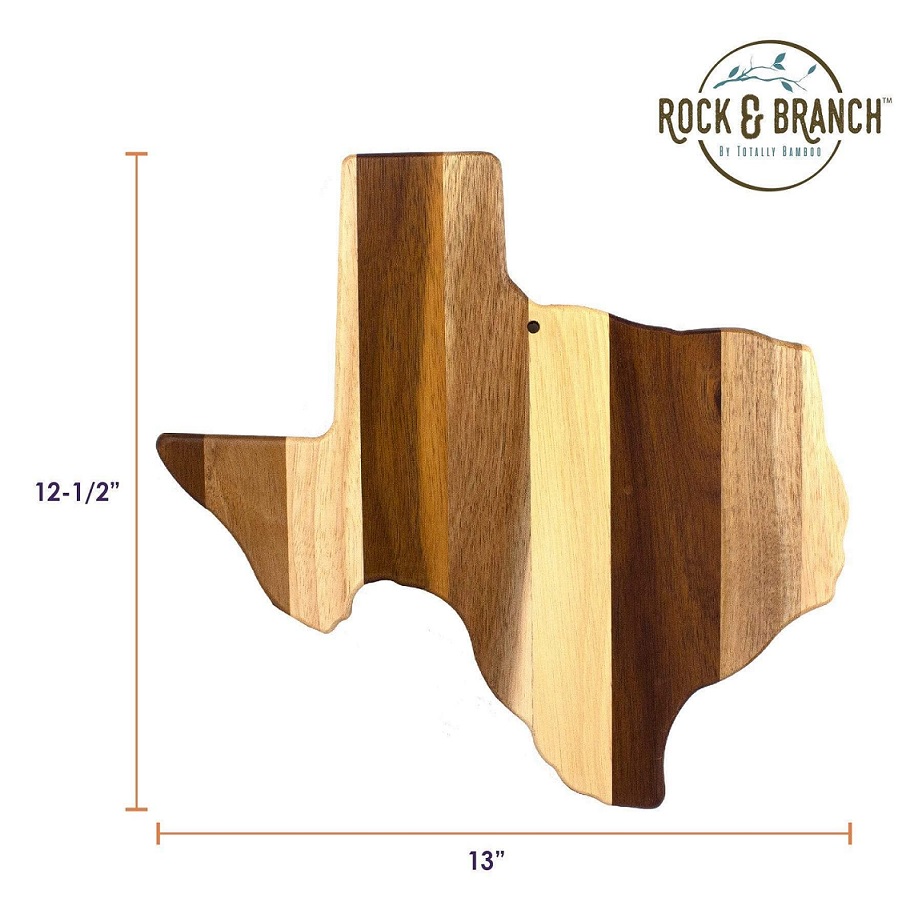 Shiplap Series Texas State Shaped Wood Serving and Cutting Board | Berings