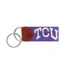 TCU Needlepoint Key Fob - Purple | Berings