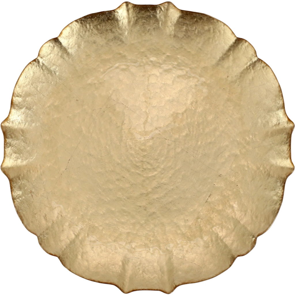 Vietri Baroque Glass Gold Charger/Service Plate | Berings