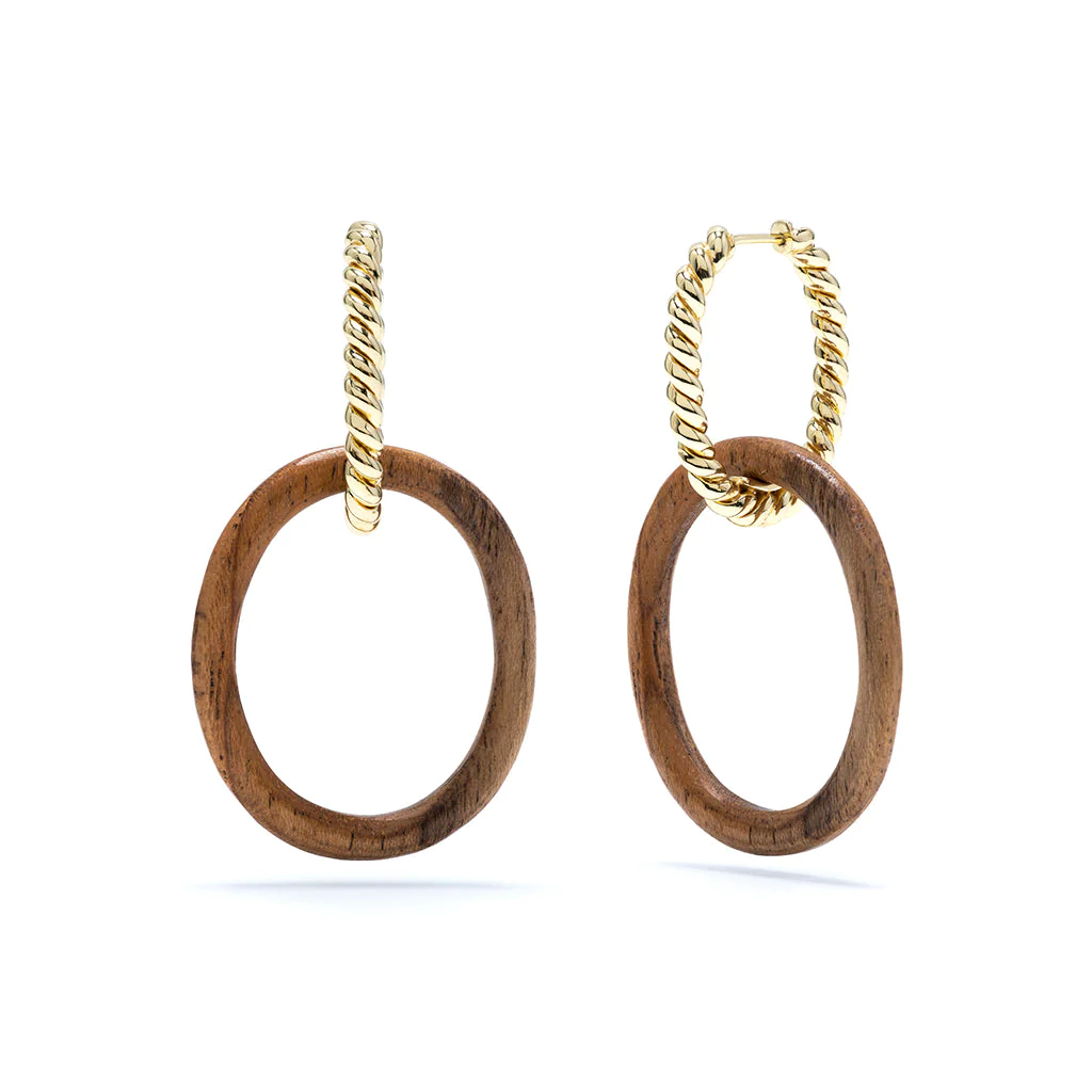 Capucine De Wulf Earth Goddess Link Earrings - Teak | Berings