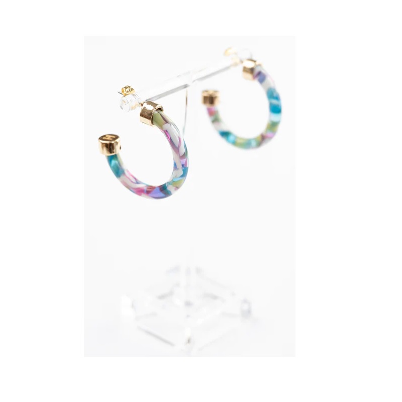 Rainbow Confetti Mini Hoops | Berings