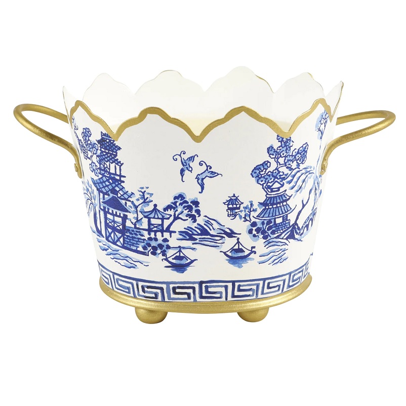Blue Hydrangea 32 oz Chinoiserie Cachepot Candle | Berings