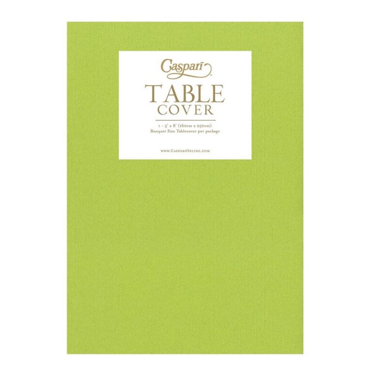 Caspari Paper Linen Solid Table Cover in Lime Green | Berings