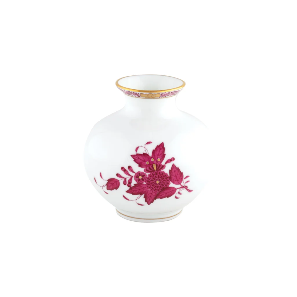 Herend Round Vase - Chinese Bouquet Raspberry | Berings
