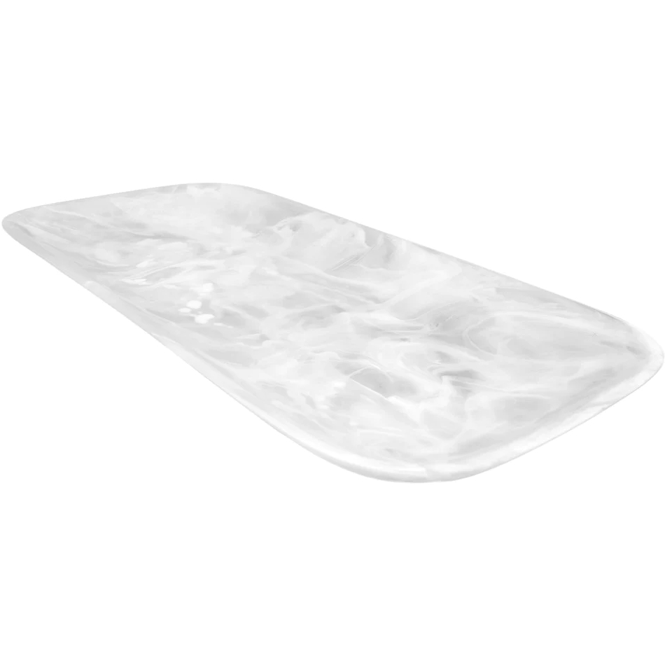 Nashi Home Large Resin Classical Plate - White Swirl | Berings