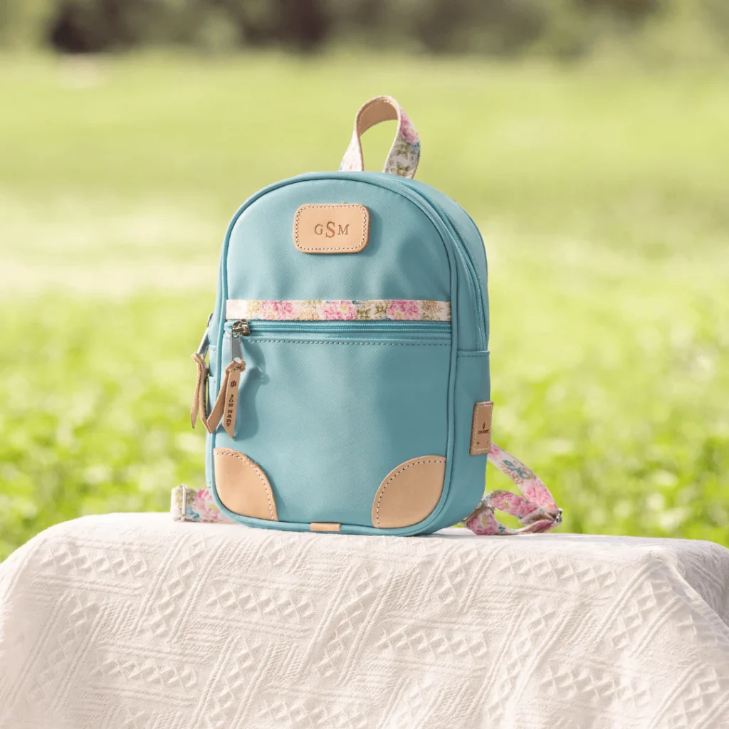 Jon Hart Mini Backpack – Ocean Blue with Peony Webbing | Berings