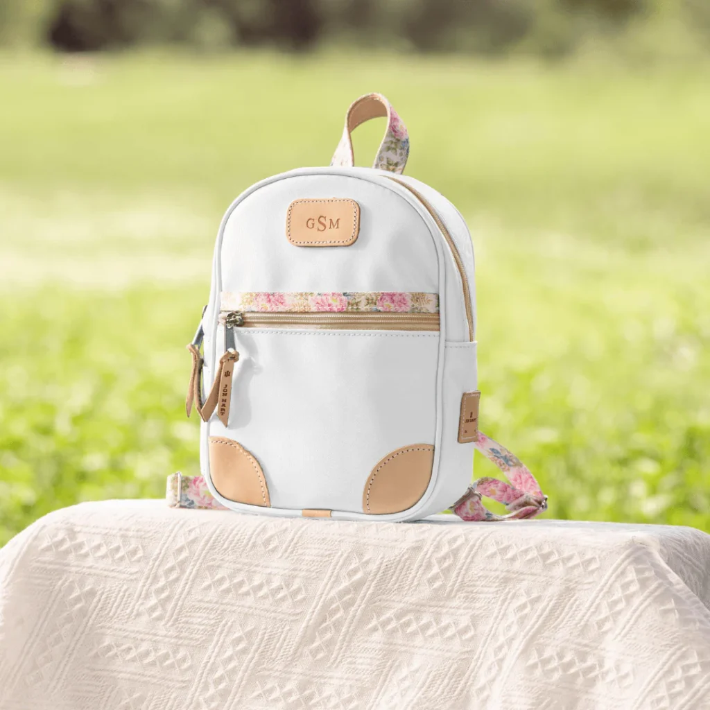 Jon Hart Mini Backpack – White with Peony Webbing | Berings