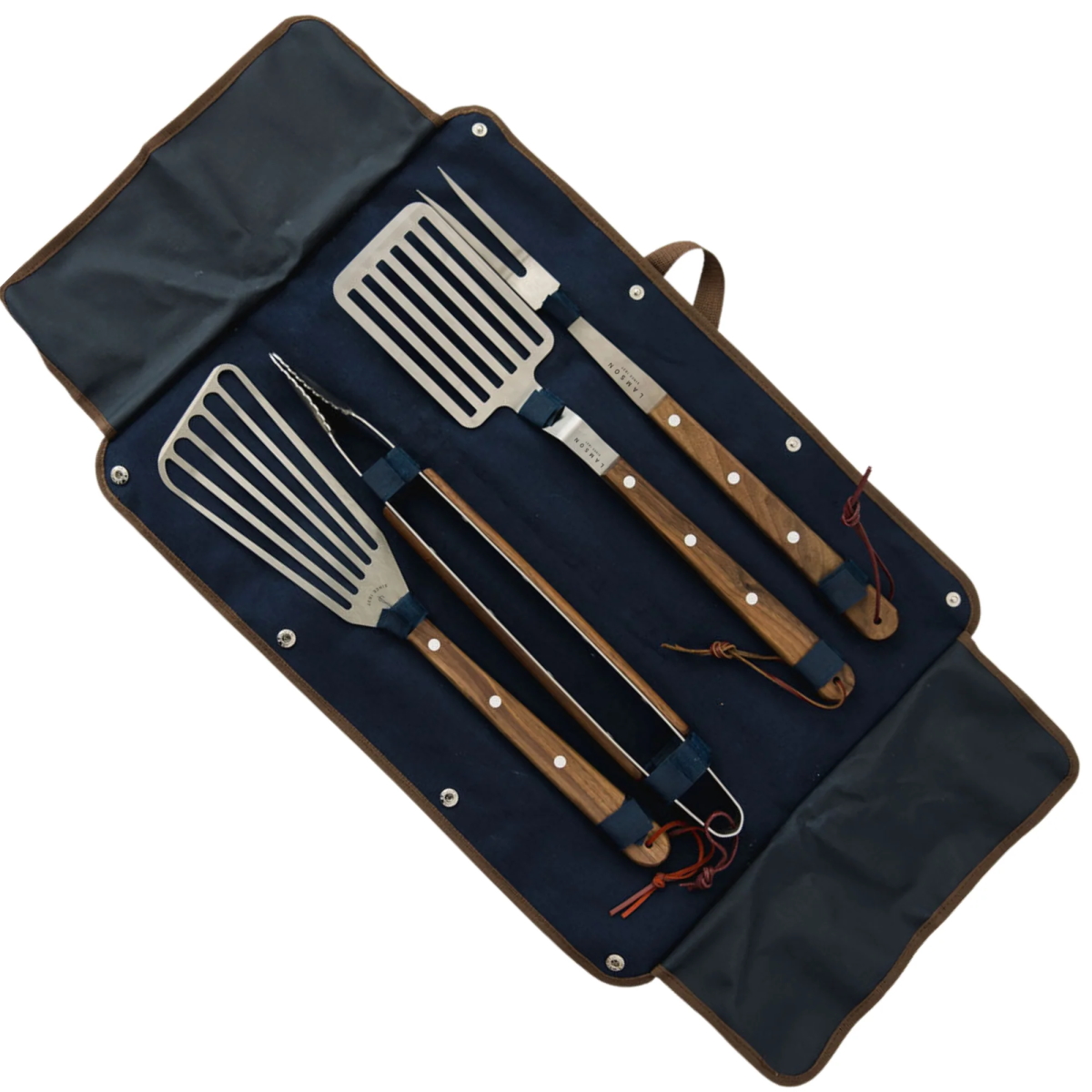 Lamson Premier 20" Walnut 4-Piece Deluxe Barbecue Set | Berings
