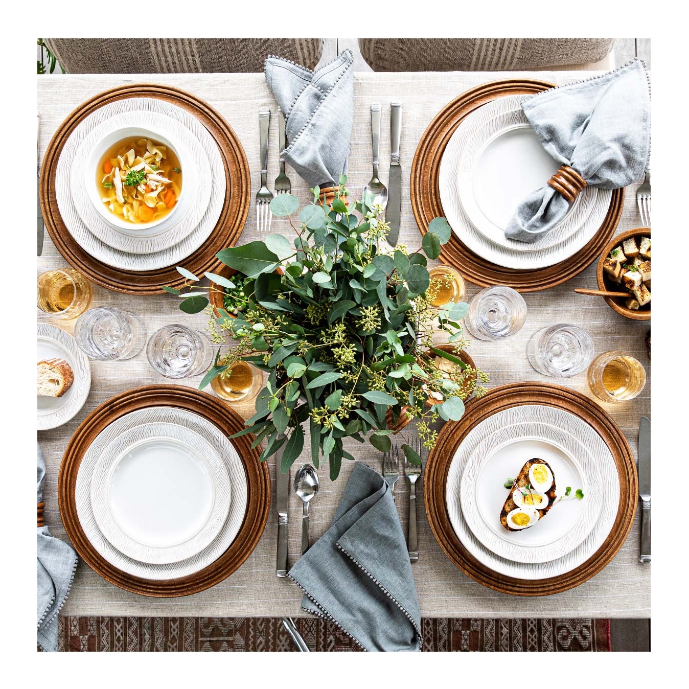 Juliska Blenheim Oak Dinner Plate - Whitewash | Berings