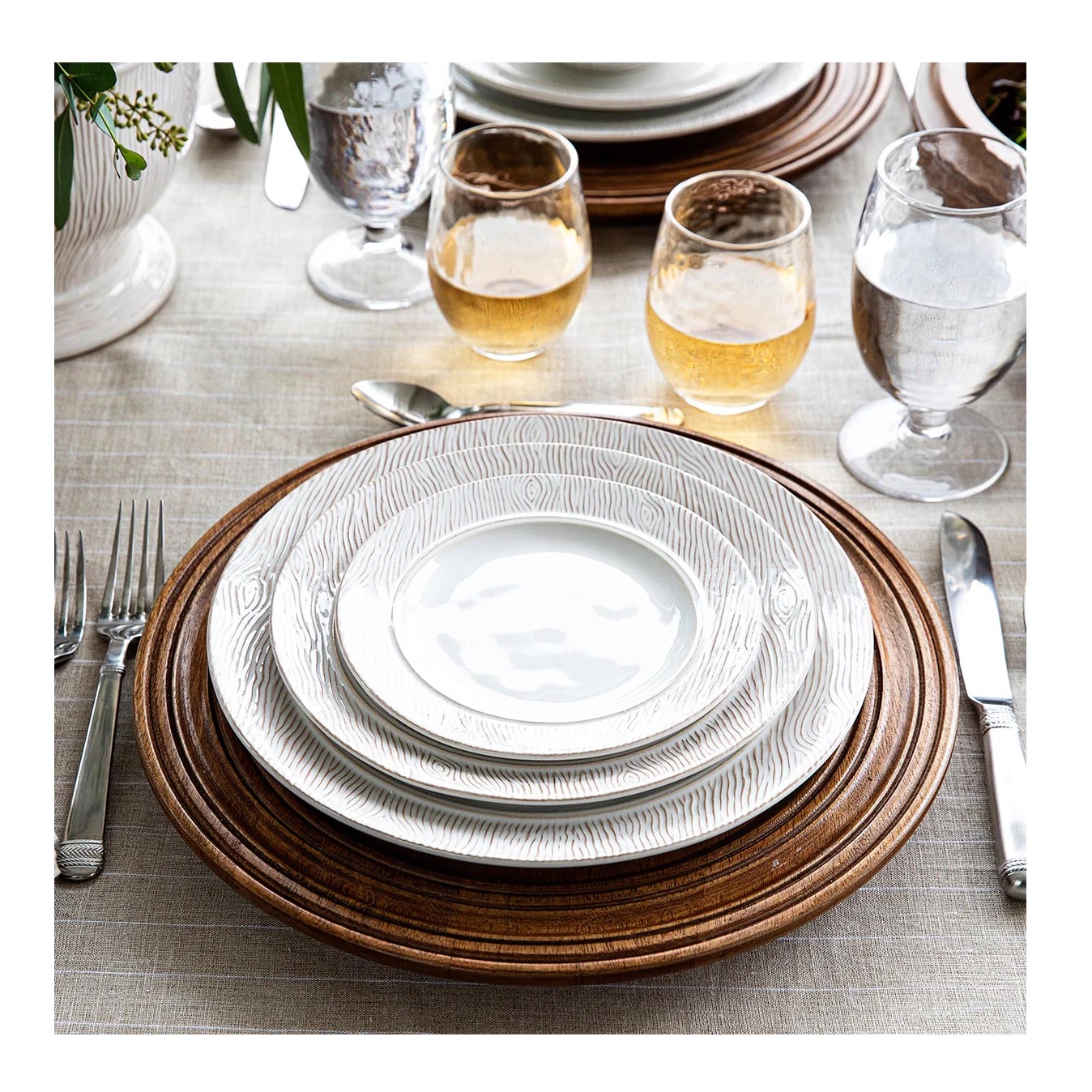 Juliska Blenheim Oak Side/Cocktail Plate - Whitewash | Berings