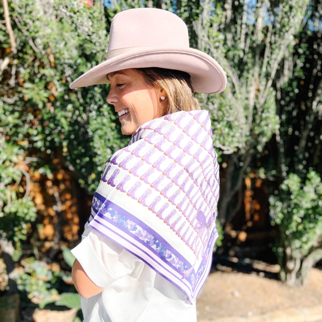 Brooke Wright Purple Boots Scarf | Berings