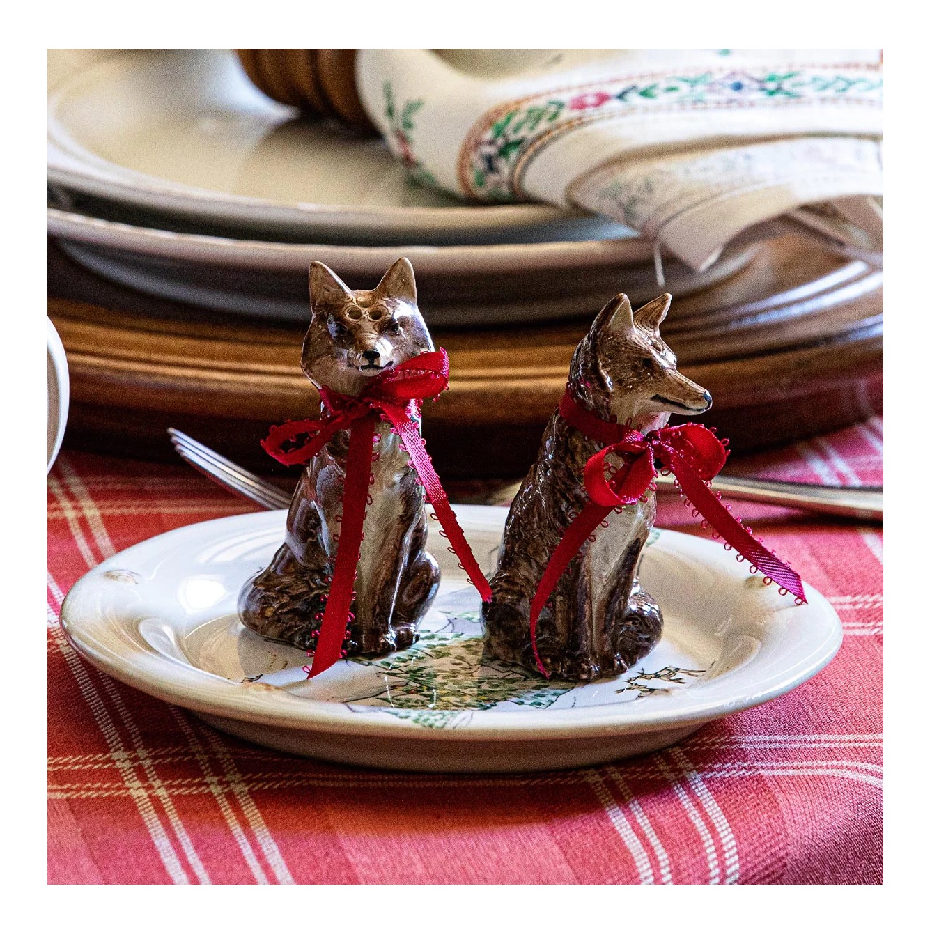 Juliska Clever Creatures Fox Salt and Pepper Set/2pc | Berings