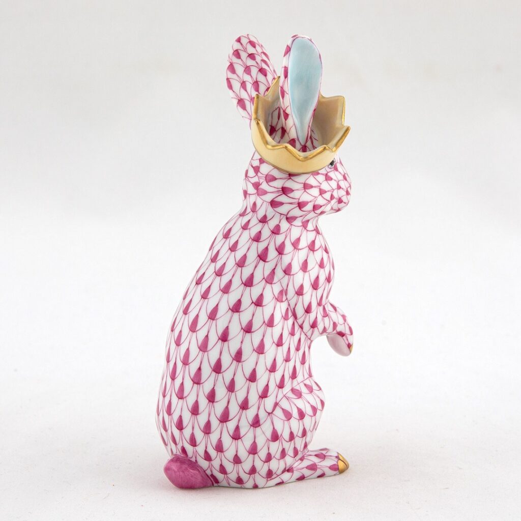 Herend Bunny with Crown - Raspberry | Berings