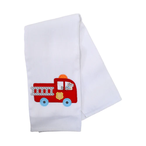 3 Marthas Firetruck Appliqued Burp | Berings