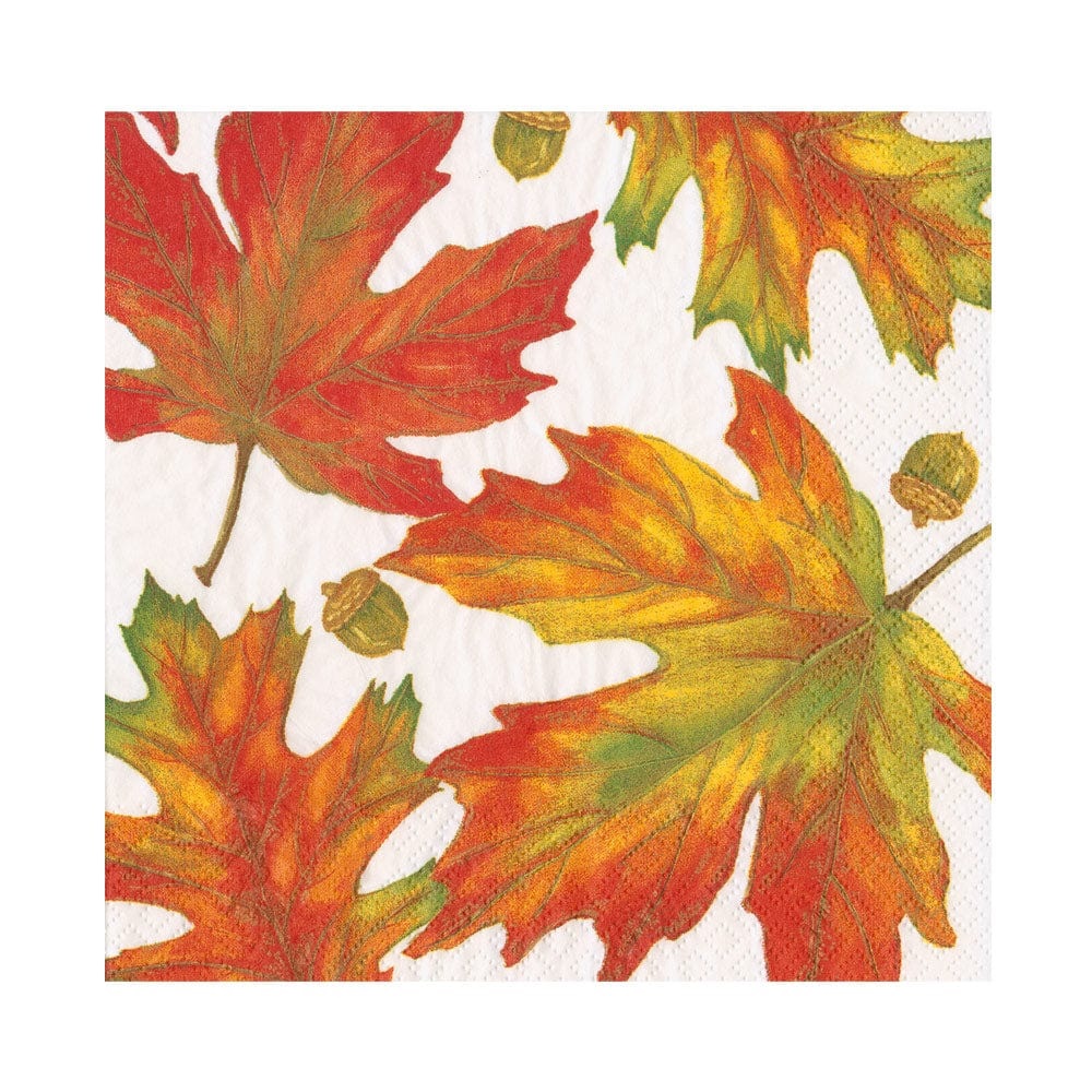 Caspari Autumn Hues White Luncheon Napkins | Berings