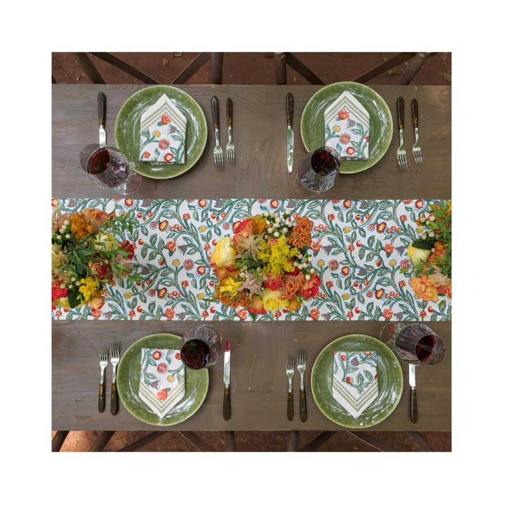 Pomegranate Emma Crimson & Clover Table Runner | Berings