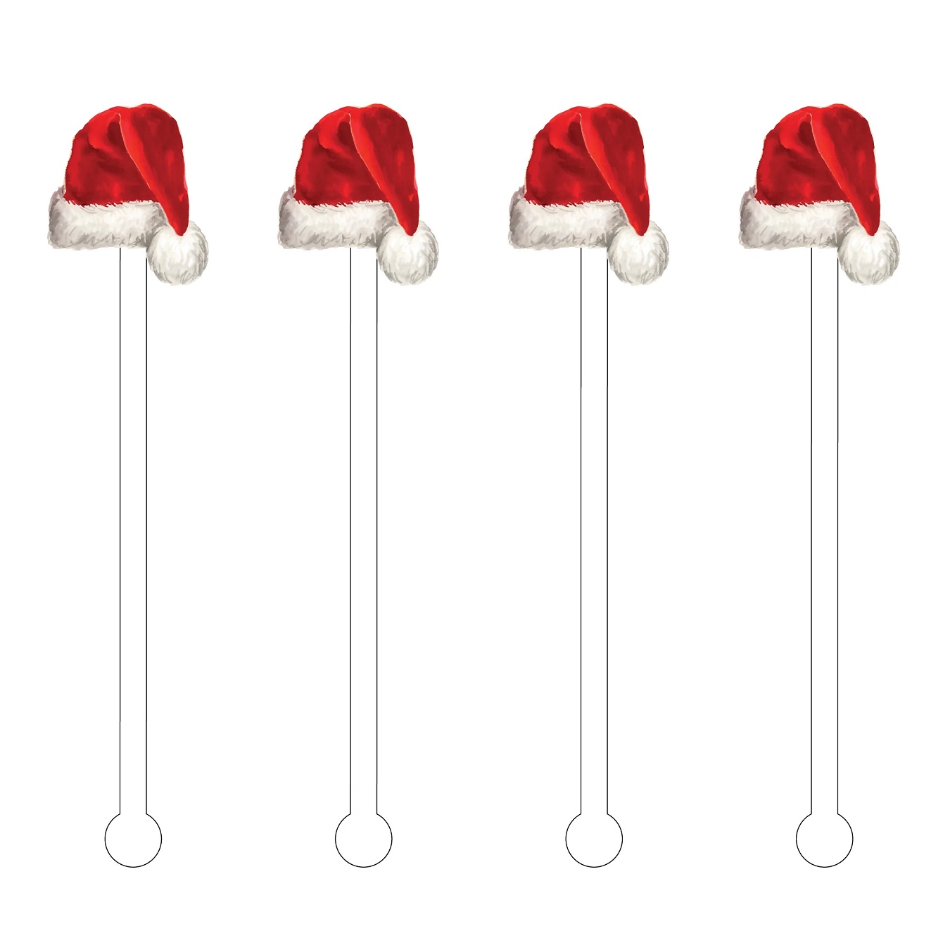 Santa Hat Acrylic Stir Sticks | Berings