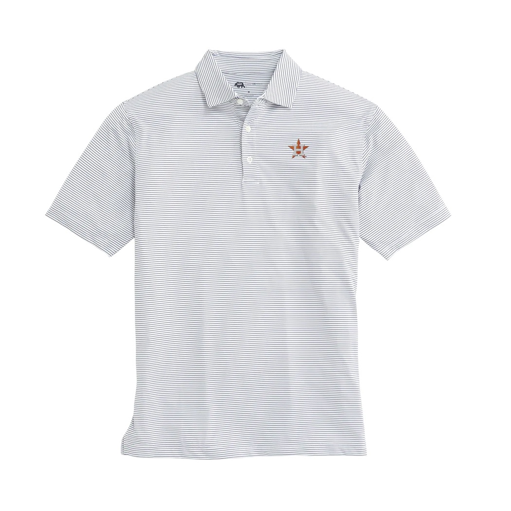 Houston Astros Birdie Stripe Short Sleeve Performance Polo - True Navy ...