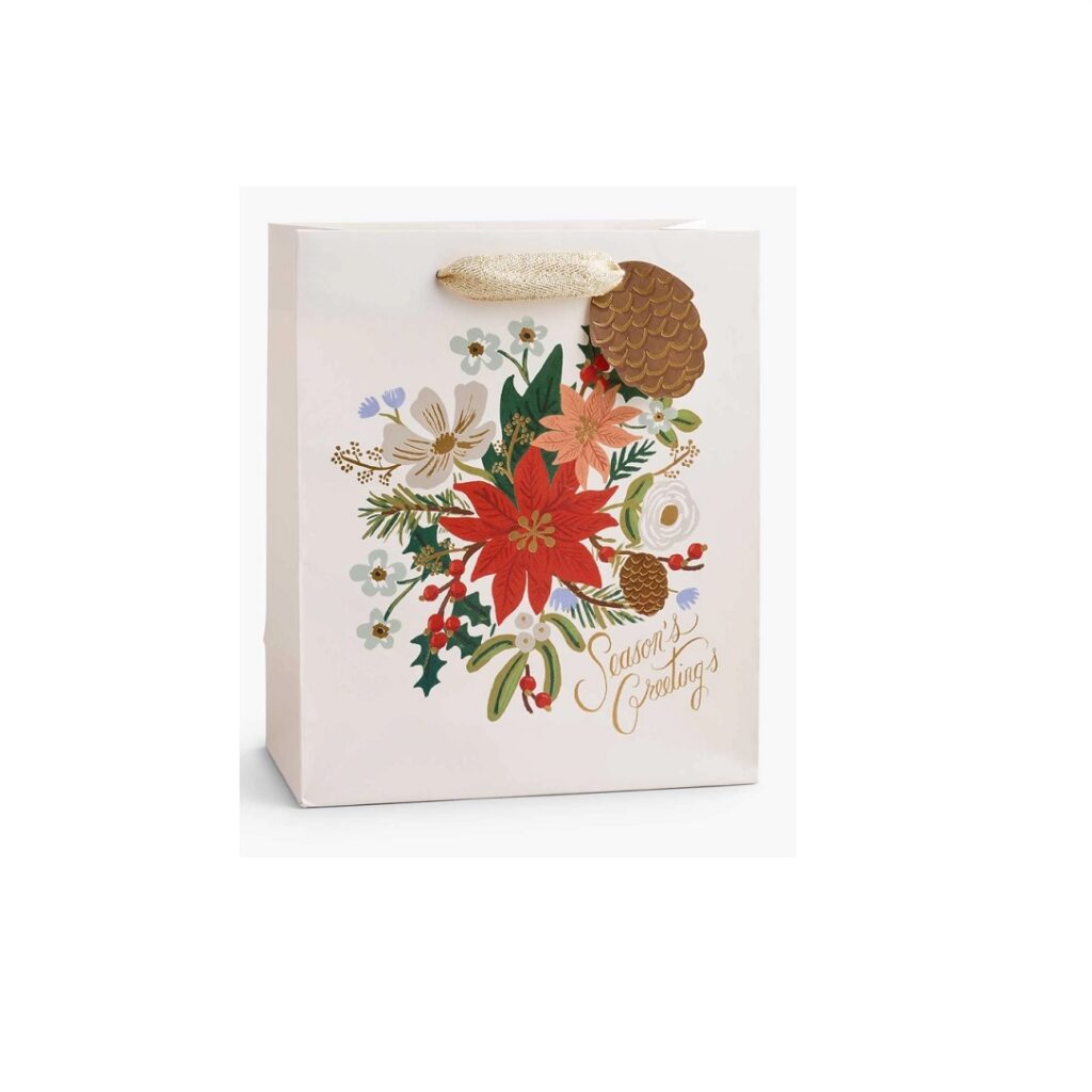 Rifle Paper Co. Holiday Bouquet Gift Bag - Medium | Berings
