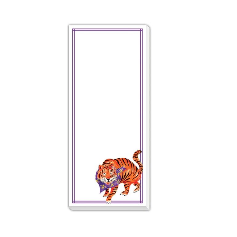 Purple & Gold Tiger Skinny Notepad | Berings