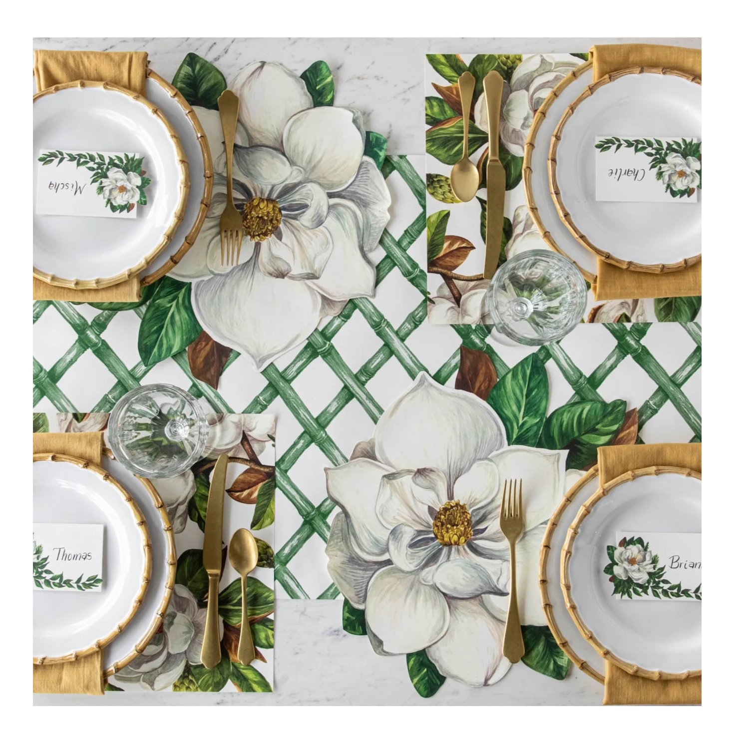Hester & Cook Green Lattice Table Runner | Berings