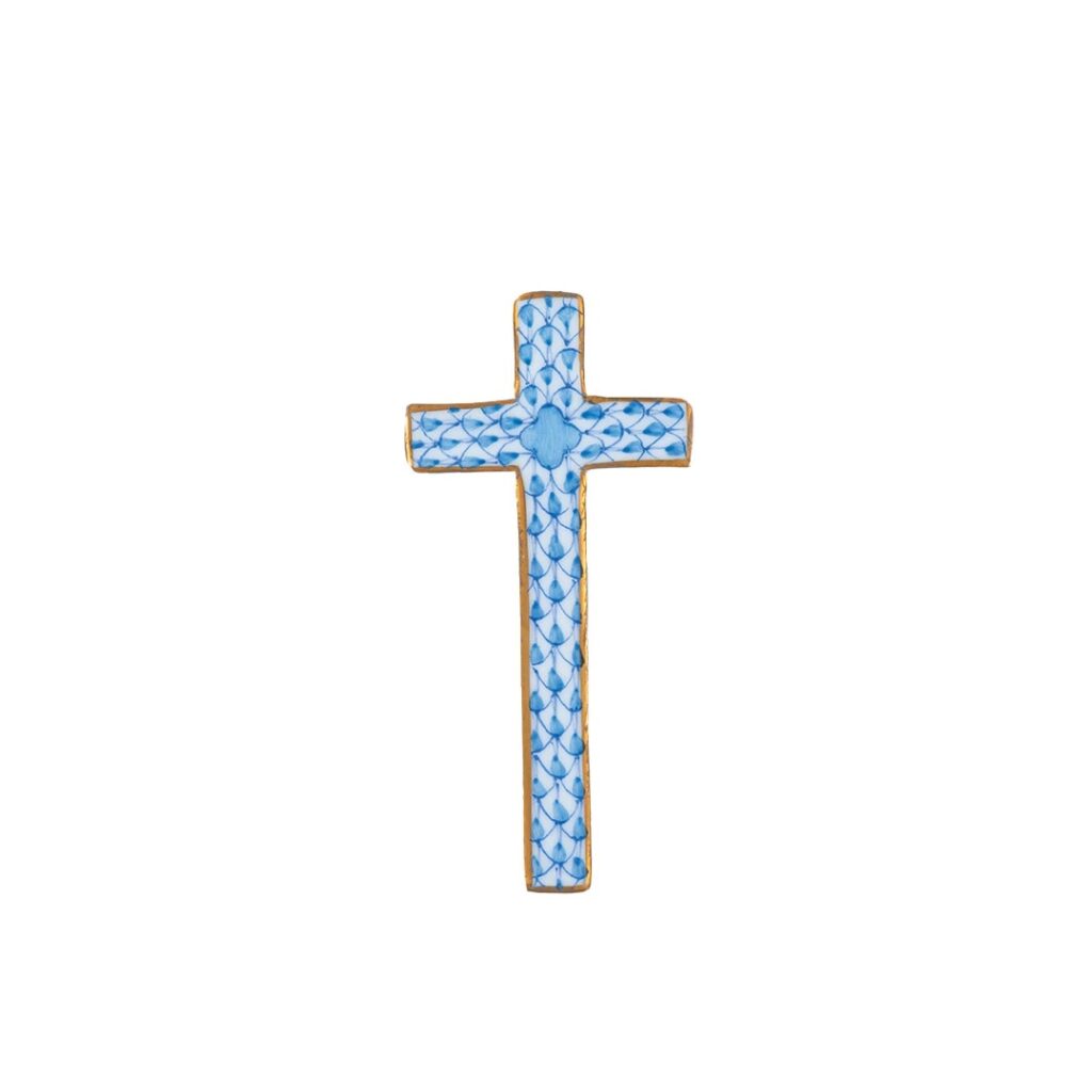 Herend Mini Fishnet Cross - Blue | Berings