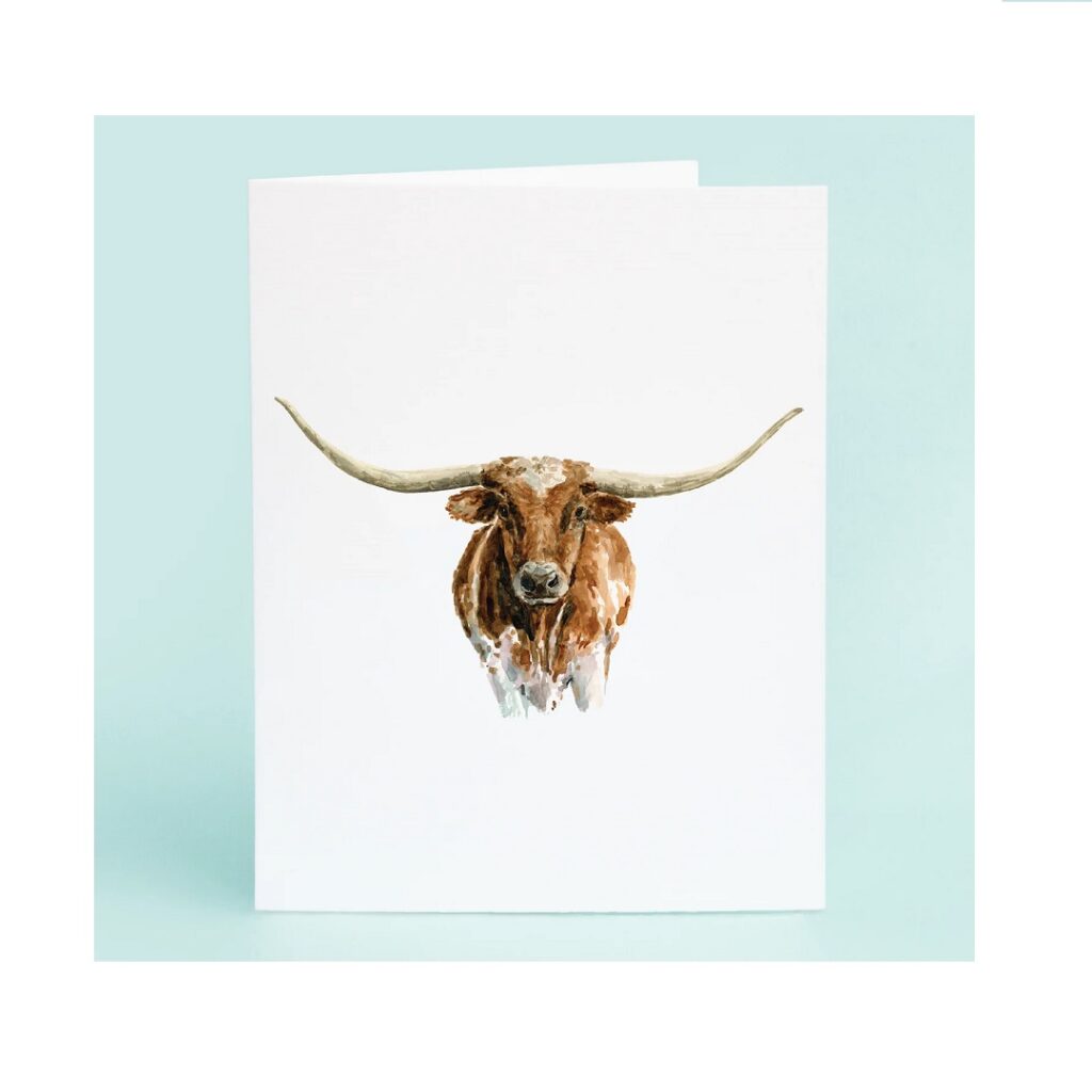 Longhorn Front Boxed Greeting Card Set | Berings