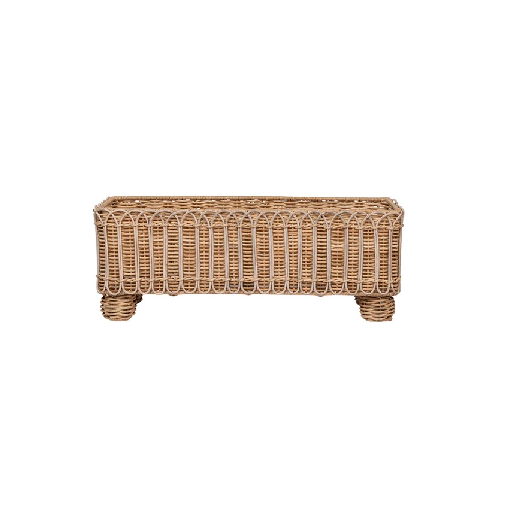 Juliska Provence Rattan Rectangular Planter - Whitewash | Berings