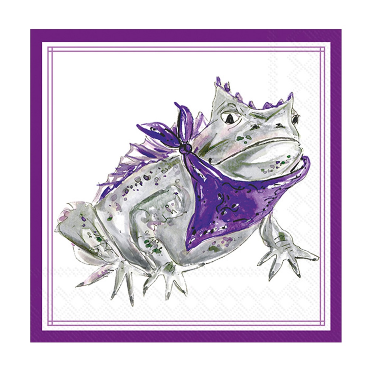 Purple Horned Frog Paper Cocktail Napkins | Berings