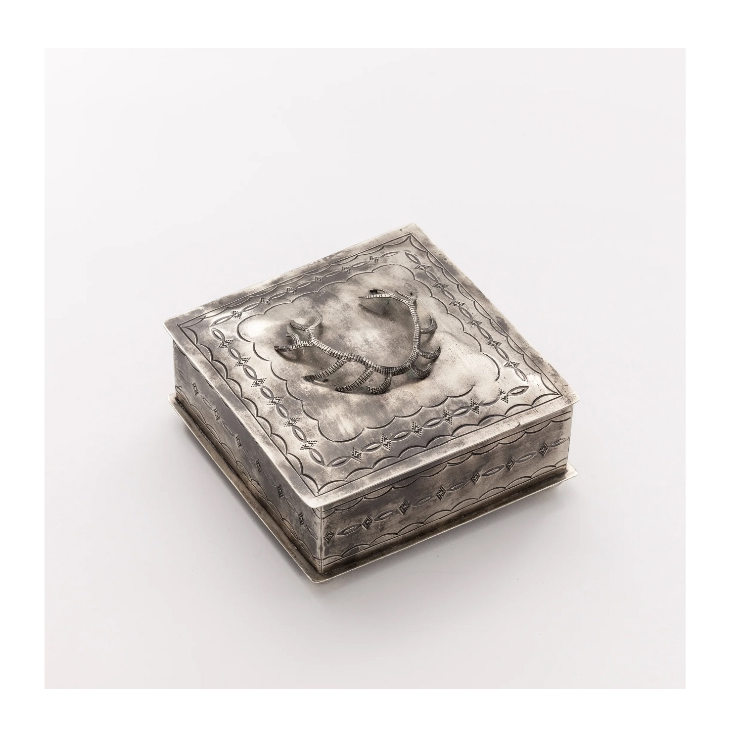 J. Alexander Silver Stamped Antler Icon Box | Berings