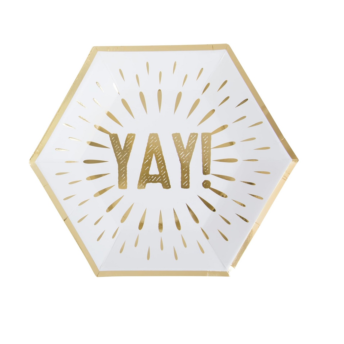 C.R. Gibson Yay Hexagon Shape Paper Salad Plates | Berings